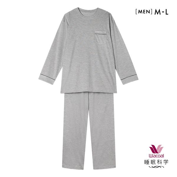 ワコール 睡眠科学 メンズ シルク100％ パジャマ 長袖 上下セット ルームウェア 絹 紳士用 ML Wacoal 10%OFF 送料無料