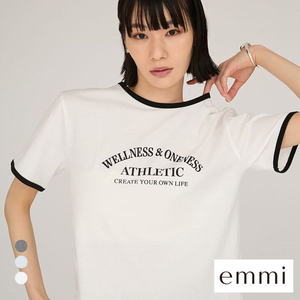 エミ グラフィックリンガーTシャツ emmi 送料無料
