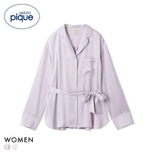 【送料無料】 ジェラートピケ レディース 裏起毛サテンシャツ ジェラピケ パジャマ ルームウェア gelato pique