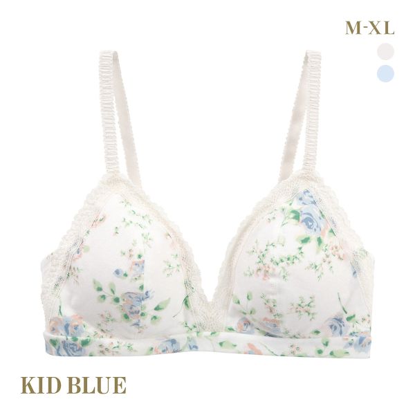 ブラジャー キッドブルー ジャスミンローズ ノンワイヤー ソフト 三角ブラ ブラレット 大きいサイズ KID BLUE 下着 レディース 送料無料