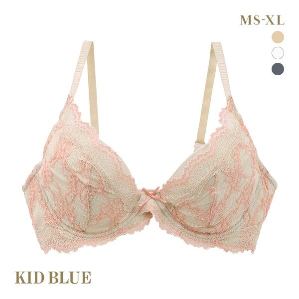 ブラジャー キッドブルー KID BLUE シャーリングレース ワイヤー 3/4カップ 単品 下着 レディース 20%OFF 送料無料