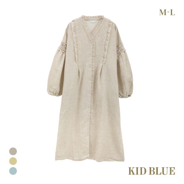 キッドブルー 25オータム Wガーゼ 長袖 ワンピース ルームウェア パジャマ KID BLUE 送料無料