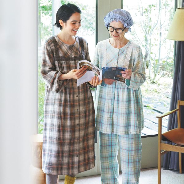 送料無料】 キッドブルー トリプルガーゼオンブレーチェック