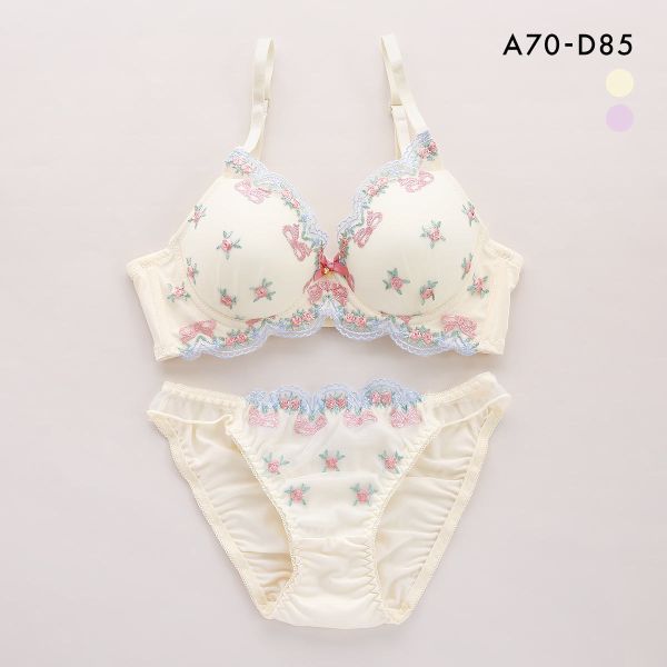 ブラジャー ショーツ サンエイ 脇高 プチフラワー＆リボン ブラセット ABCD 脇肉 はみ肉すっきり 脇寄せ セット 美胸 谷間 丸胸 SANEI 大 下着 レディースの通販はau PAY ...