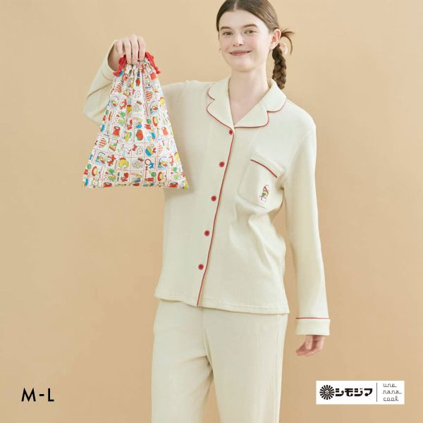 ウンナナクール une nana cool 綿100％ 開襟ワッフルパジャマ パジャマ MADE WITH シモジマ ルームウェア 上下セッ 20%OFF 送料無料