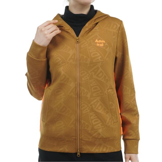 アドミラル　Admiral　ストレッチ エンボスロゴ ダンボール フルジップパーカー　レディス