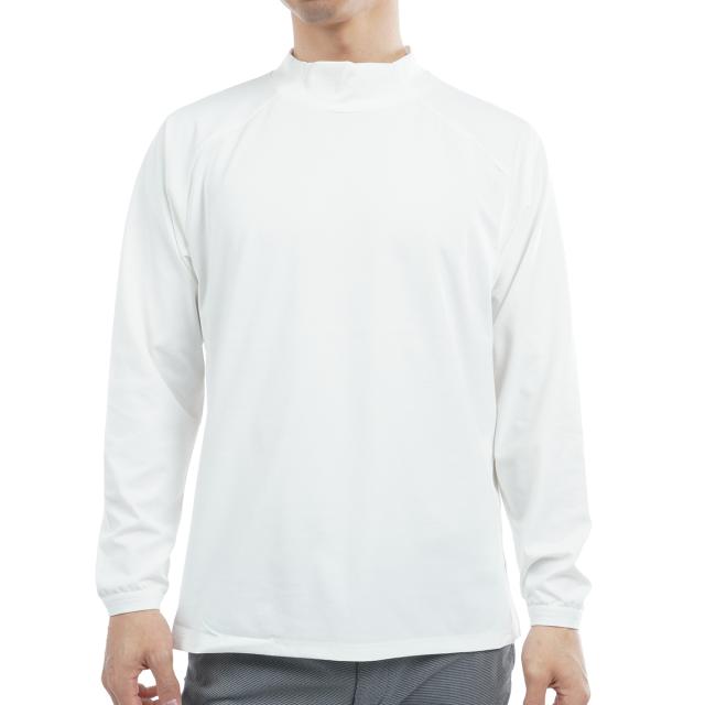 アンパスィ　and per se & GOLF　ストレッチ ドライエアリープレーン 3Dモックネック長袖シャツ