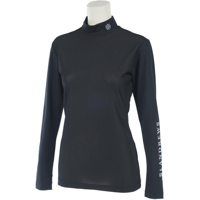セント・アンドリュース　St ANDREWS　ツインコットUV×SUNPROFITメッシュ ハイネック長袖シャツ　レディス