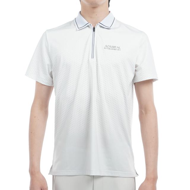 アドミラル　Admiral　ストレッチ ドットグラデーション ハーフジップ半袖ポロシャツ
