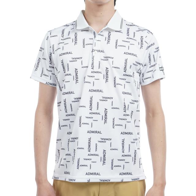 アドミラル　Admiral　ストレッチ モザイクロゴ プリント 半袖ポロシャツ