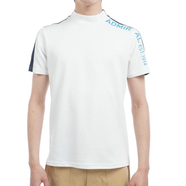 アドミラル　Admiral　ストレッチ ジオメタリックロゴ モックネック半袖シャツ