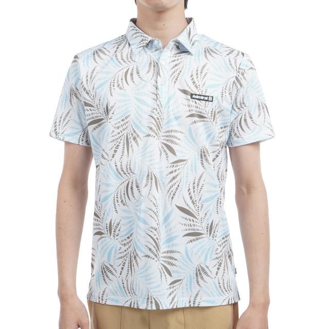 アドミラル　Admiral　ストレッチ リゾートプリント 半袖ポロシャツ