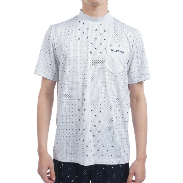 トミー ヒルフィガー ゴルフ　  GOLF　バンダナプリント モックネック半袖シャツ