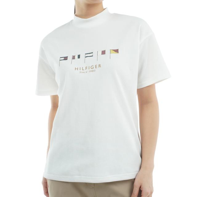 トミー ヒルフィガー ゴルフ　  GOLF　マルチフラッグ リラックスモックネック半袖シャツ　レディス
