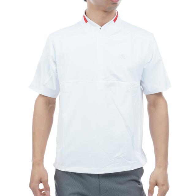 アディダス　Adidas　ストレッチ アディゼロ 撥水 ハーフジップ 半袖ウインドブレイカー