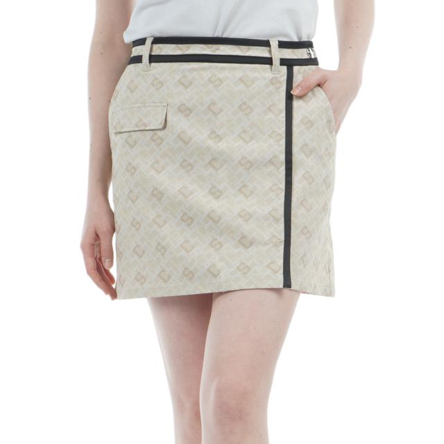 ルコックスポルティフ ゴルフ　Le coq sportif GOLF　RIJOUME ストレッチ モノグラム柄ラップスカート　レディス