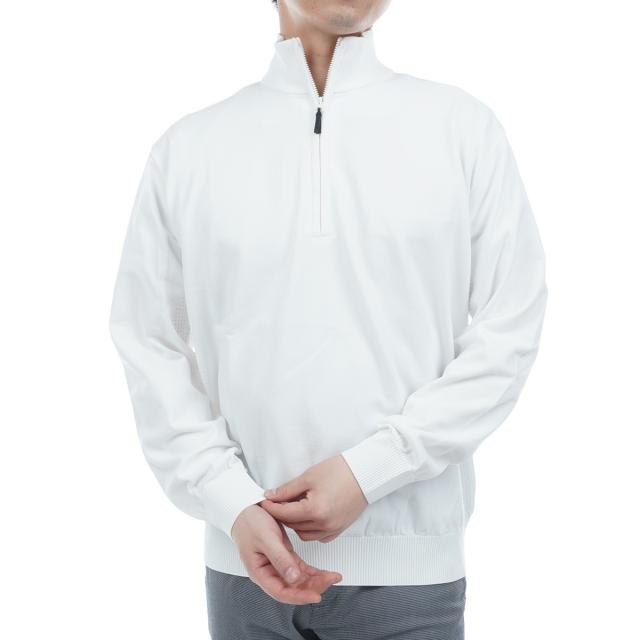 アンパスィ　and per se & GOLF　ストレッチ フレキシブライトニット長袖ハーフジップシャツ