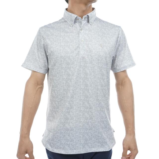 キャロウェイゴルフ　CALLAWAY RED LABEL　ストレッチ ツイード調プリントストライプジャカード 半袖ポロシャツ