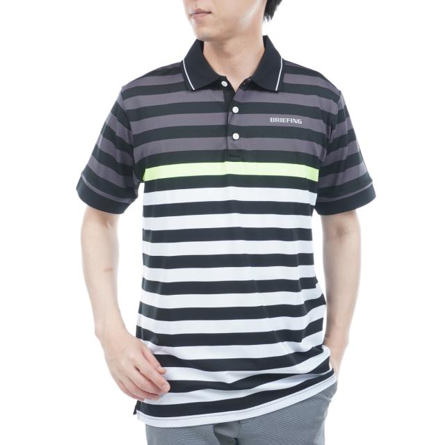 ブリーフィング　BRIEFING　マリン ストライプ 半袖ポロシャツ