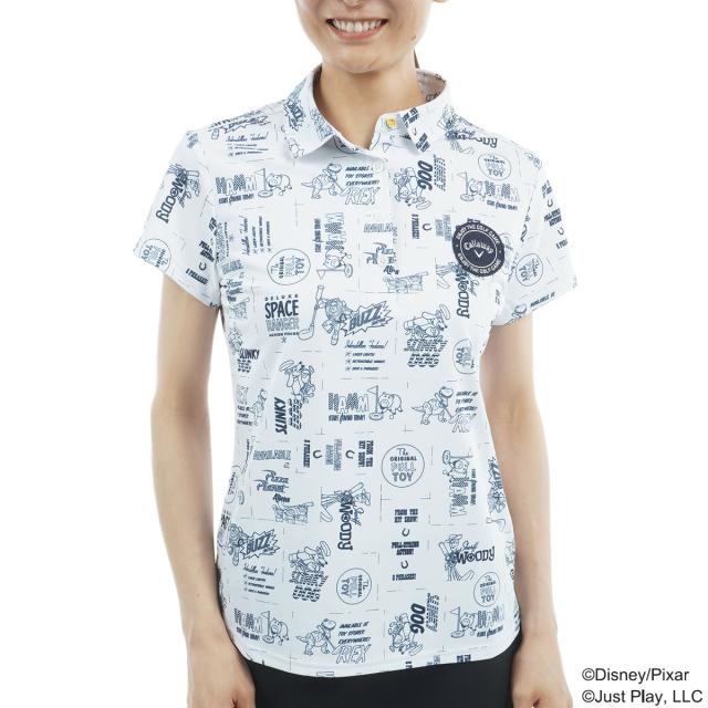 キャロウェイゴルフ　Callaway Golf　トイ・ストーリー／キャロウェイコレクション 総柄半袖ポロシャツ　レディス