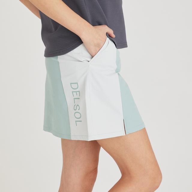 デルソルゴルフ　DELSOL GOLF　アンダーパンツ一体型 ストレッチバイカラースカート　レディス デルソルゴルフ DELSOL GOLF アンダーパンツ一体型 ストレッチバイ