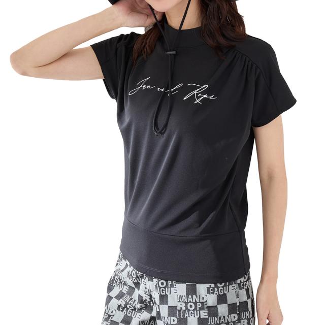 ジュン アンド ロペ　JUN & ROPE　強撚スムースギャザー プルオーバー半袖シャツ　レディス