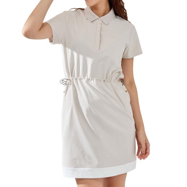 ジュン アンド ロペ　JUN & ROPE　UV 吸水速乾 ドロスト使い半袖ポロワンピース　レディス