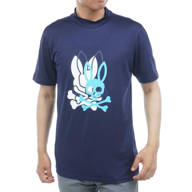 サイコバニー　PSYCHO BUNNY　GOLF 3レイヤーバニー モックネック半袖Tシャツ