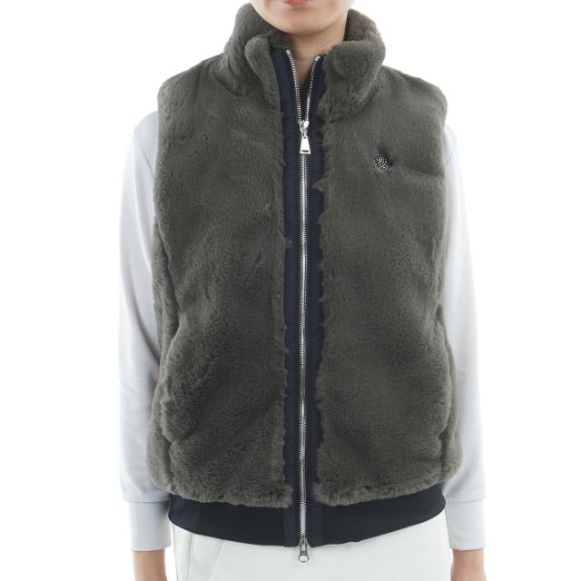 アンパスィ　and per se　ファー素材ベスト　レディス