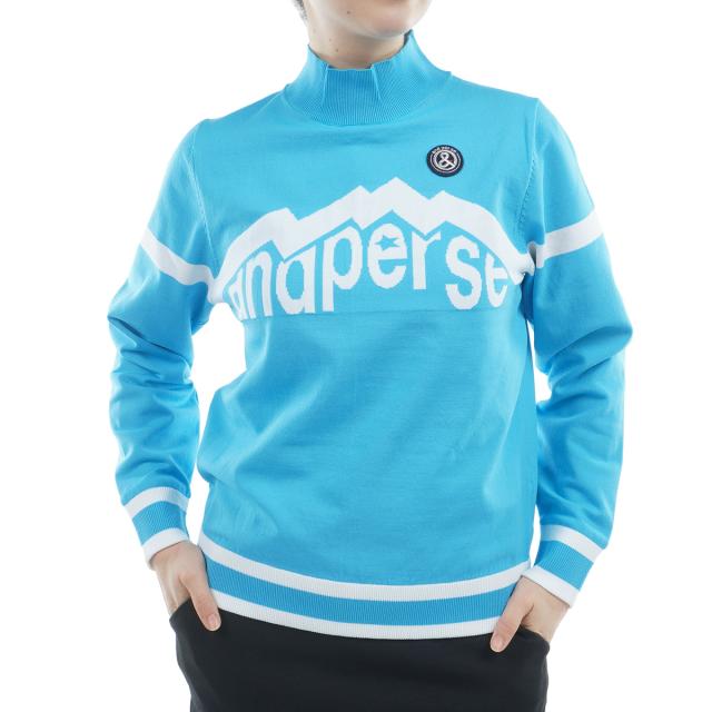 アンパスィ　and per se　ストレッチ ウインドシャッター袖防風ハイネックセーター　レディス