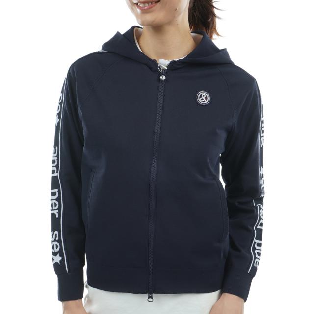 アンパスィ　and per se　ストレッチ アクティブニットフーディーブルゾン　レディス