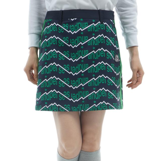 アンパスィ　and per se　ストレッチ ショットスムーザープリンテッドスカート　レディス