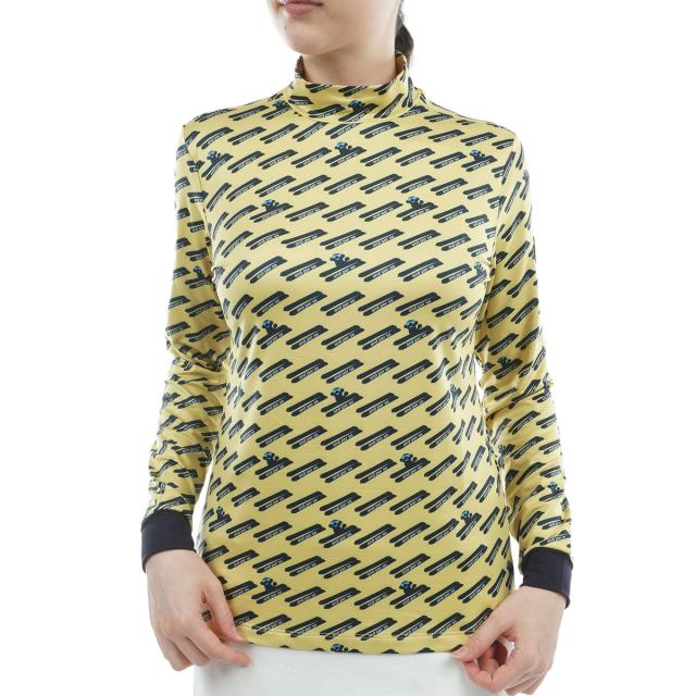 アンパスィ　and per se　ストレッチ 裏起毛 ソフトニット長袖モックネックシャツ　レディス