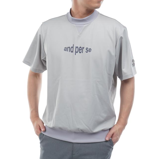 アンパスィ　and per se　ストレッチ エアロスウェット半袖プルオーバー