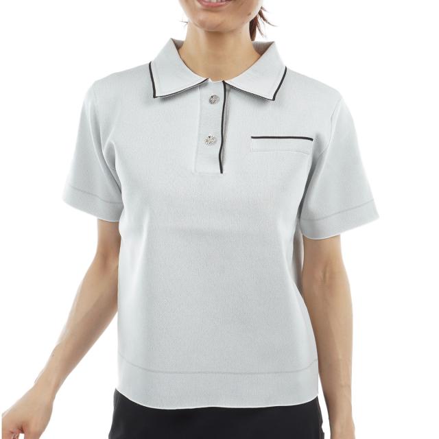 セント・アンドリュース　St ANDREWS　ダブルジャカード半袖ポロセーター　レディス セント・アンドリュース St ANDREWS ダブルジャカード半袖ポロセーター