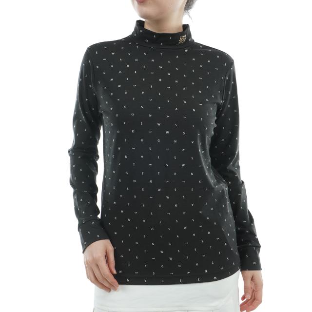 セント・アンドリュース　St ANDREWS　ソリストヒート ミニロゴプリント 長袖ハイネックシャツ　レディス