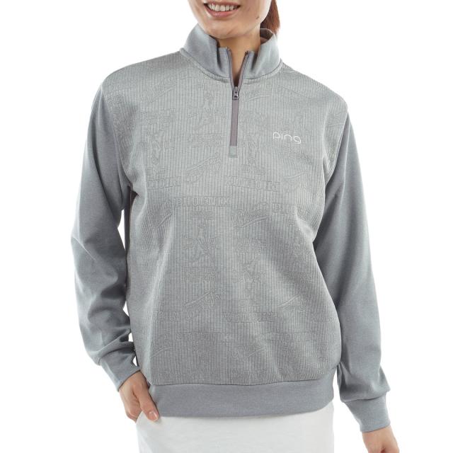 ピン　PING　キルトジャカード ハーフジッププルオーバー　レディス