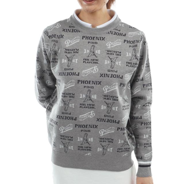 ピン　PING　総柄クルーネックセーター　レディス