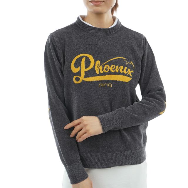ピン　PING　モールジャカード クルーネックセーター　レディス