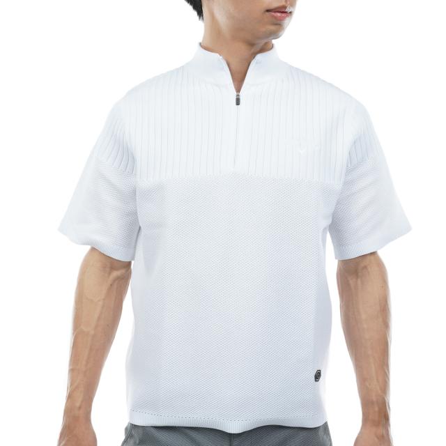 キャロウェイゴルフ　Callaway Golf　ハーフジップモックネック半袖ニットシャツ