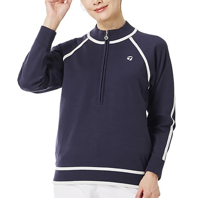 テーラーメイド　Taylor Made　ストレッチ ラインドハーフジップセーター　レディス