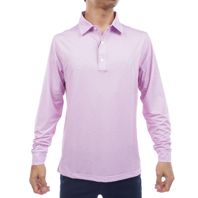 フットジョイ　Foot Joy　ストレッチ バードプリント長袖ポロシャツ