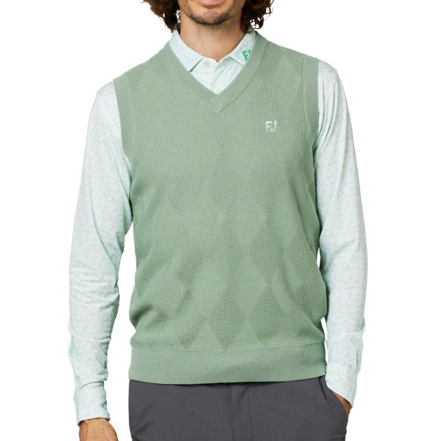 フットジョイ　Foot Joy　ストレッチ アーガイルVネックベスト