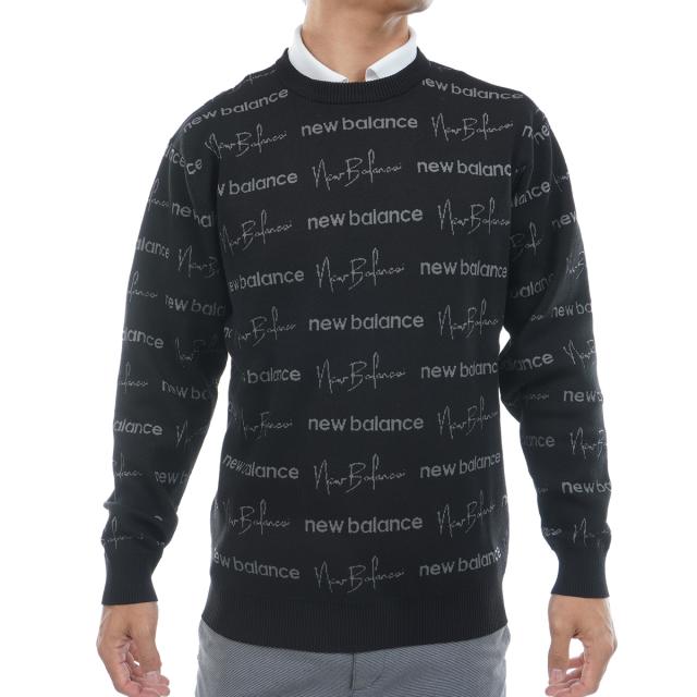 ニューバランス　New Balance　ロゴダブルジャカード クルーネックニットプルオーバー