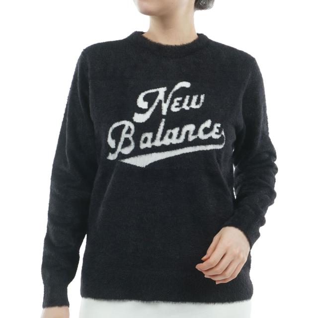 ニューバランス　New Balance　天竺編み ロゴダブルジャカード クルーネック プルオーバーセーター　レディス