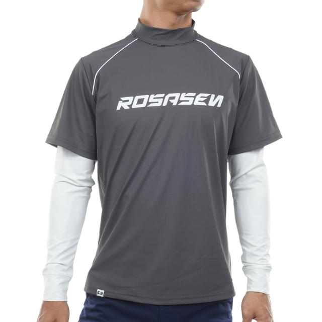 ロサーセン　ROSASEN　A-Line ストレッチ 冷感UV パイピングモックネック半袖シャツ