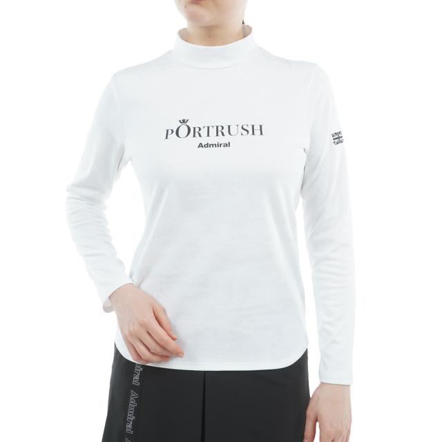 アドミラル　Admiral　ストレッチ ゴルフジャガード 長袖モックネックシャツ　レディス