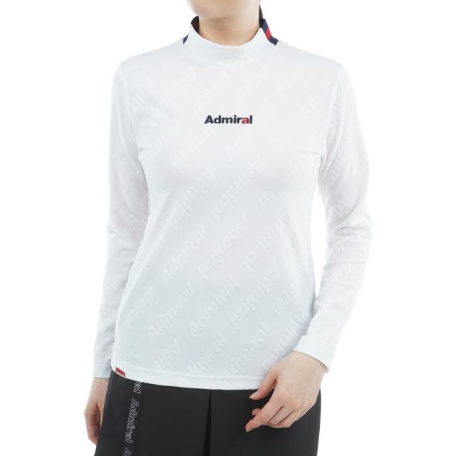 アドミラル　Admiral　ロゴストレッチ ジャカードモックネック長袖シャツ　レディス
