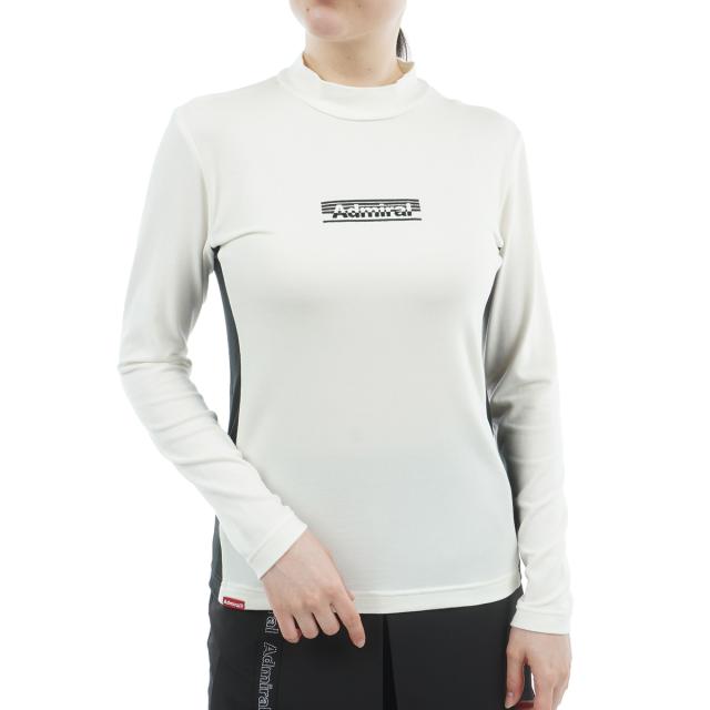 アドミラル　Admiral　ストレッチ スエード起毛 モックネック長袖シャツ　レディス