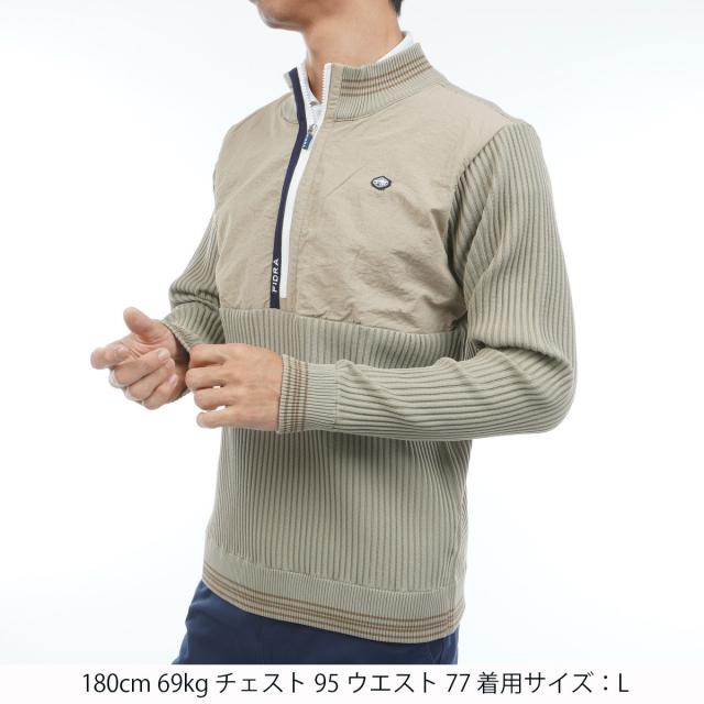 フィドラ FIDRA ストレッチ ハイネックハーフジップ 長袖シャツ